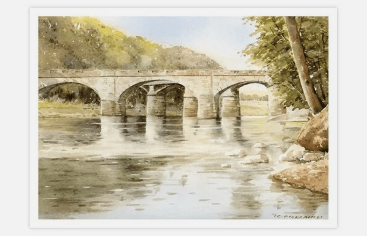 Crook O’Lune, Lancaster Greetings Card by Colin Pickering